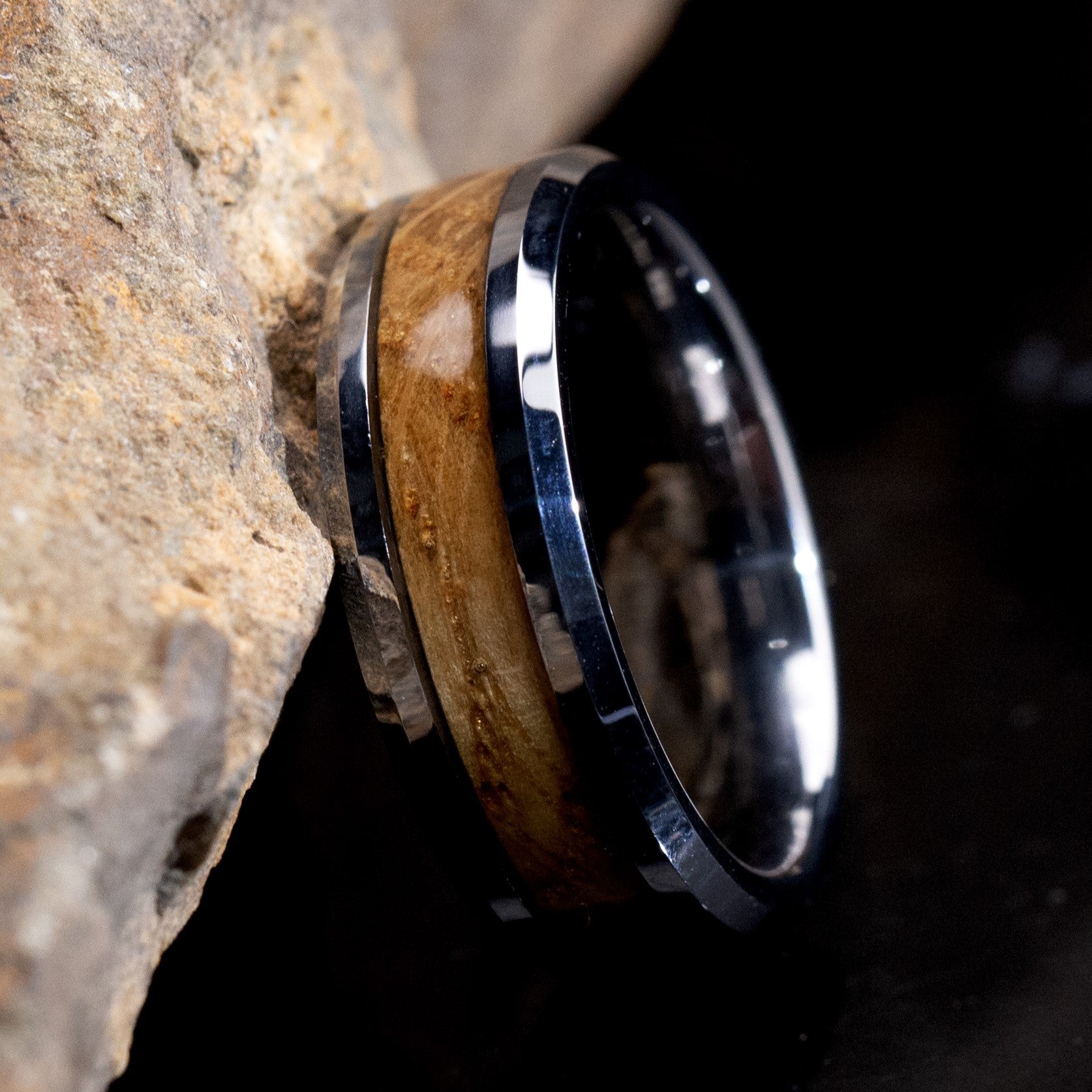 Whiskey Barrel and Tungsten Ring– Patrick Adair Designs