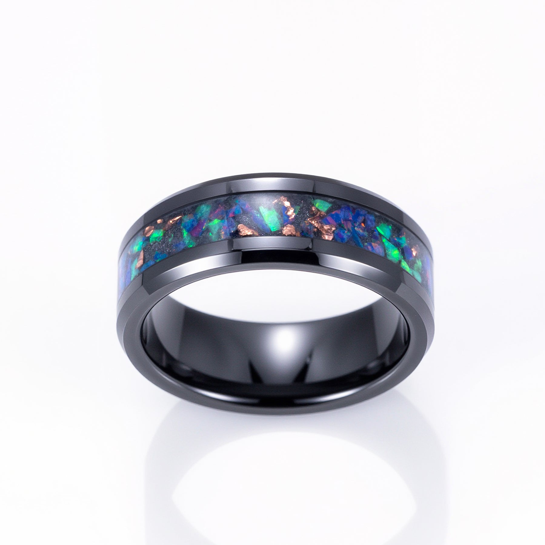 The Copper Eclipse Opal Glowstone Ring on Black Ceramic– Patrick Adair ...