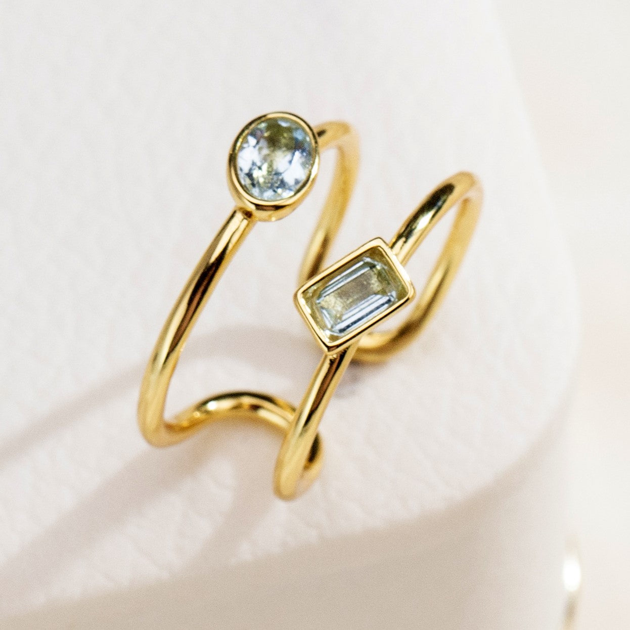 The Harmony Ring | Sterling Silver and Blue Topaz Dual Stone Ring ...