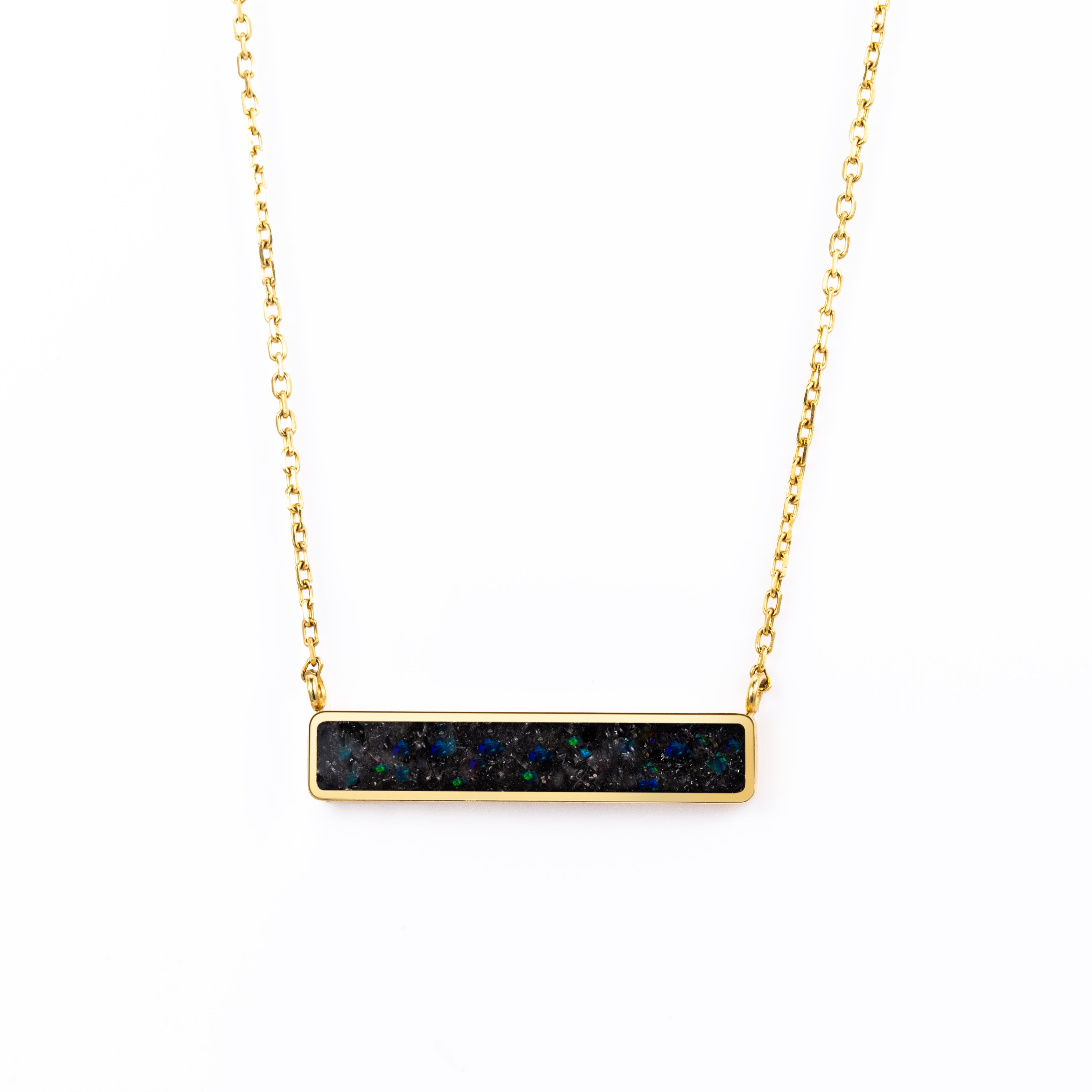 Star Dust Opal Glowstone Inlay Bar Necklace– Patrick Adair Designs
