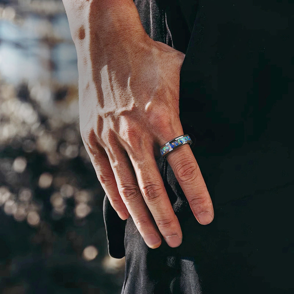 The Copper Eclipse Opal Glowstone Ring on Black Ceramic– Patrick Adair ...