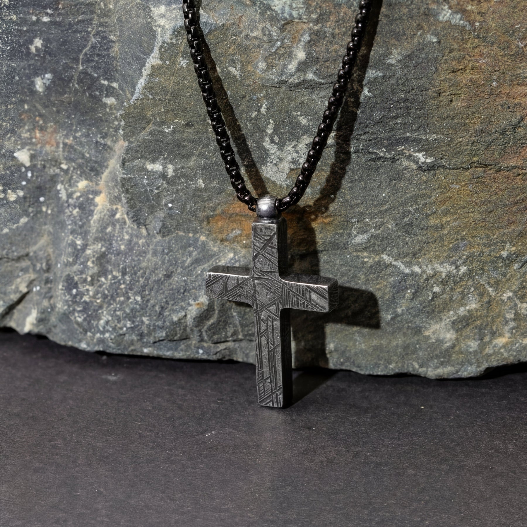 Solid Meteorite Cremation Cross Pendant– Patrick Adair Designs