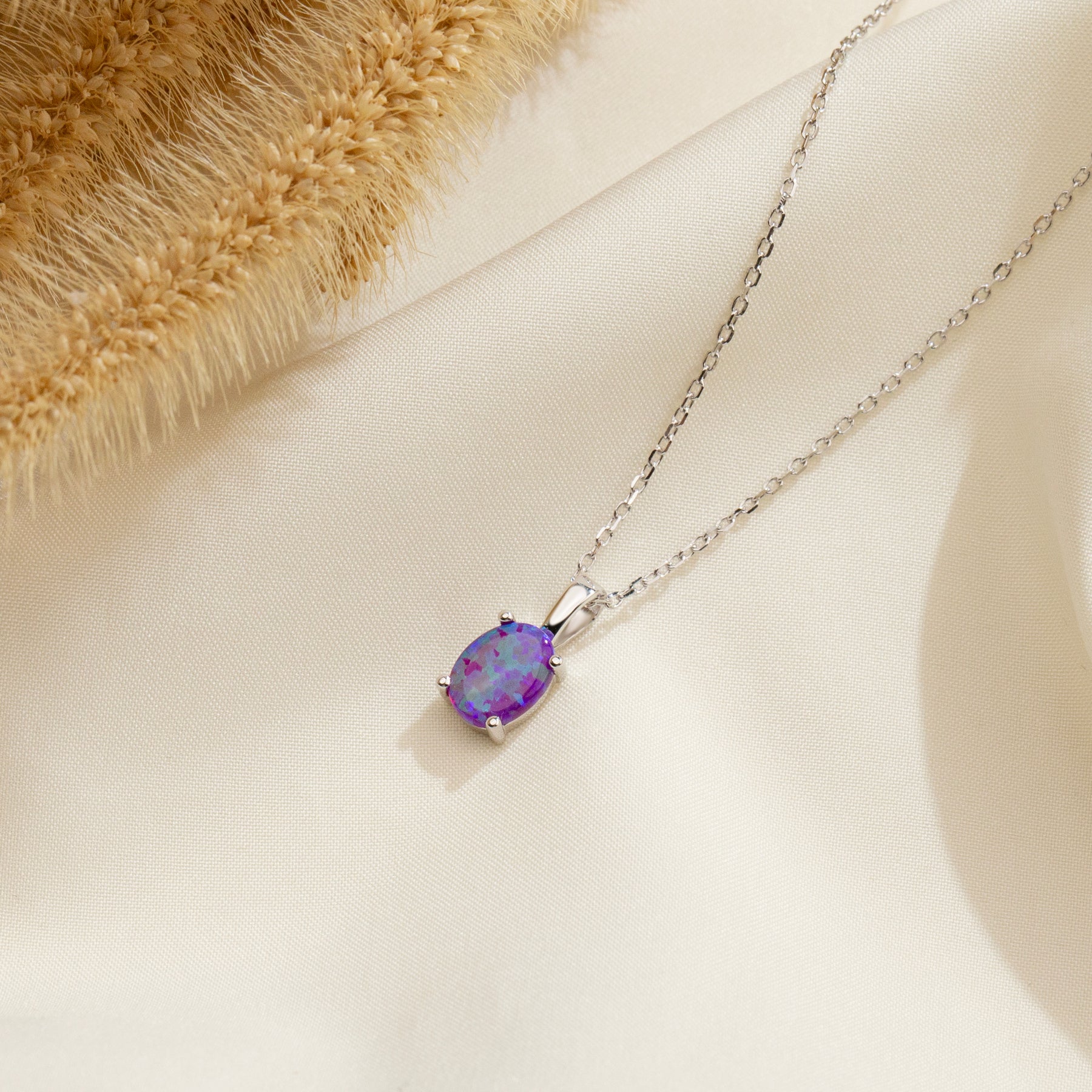 Lavender Solid Opal Oval Necklace– Patrick Adair Designs