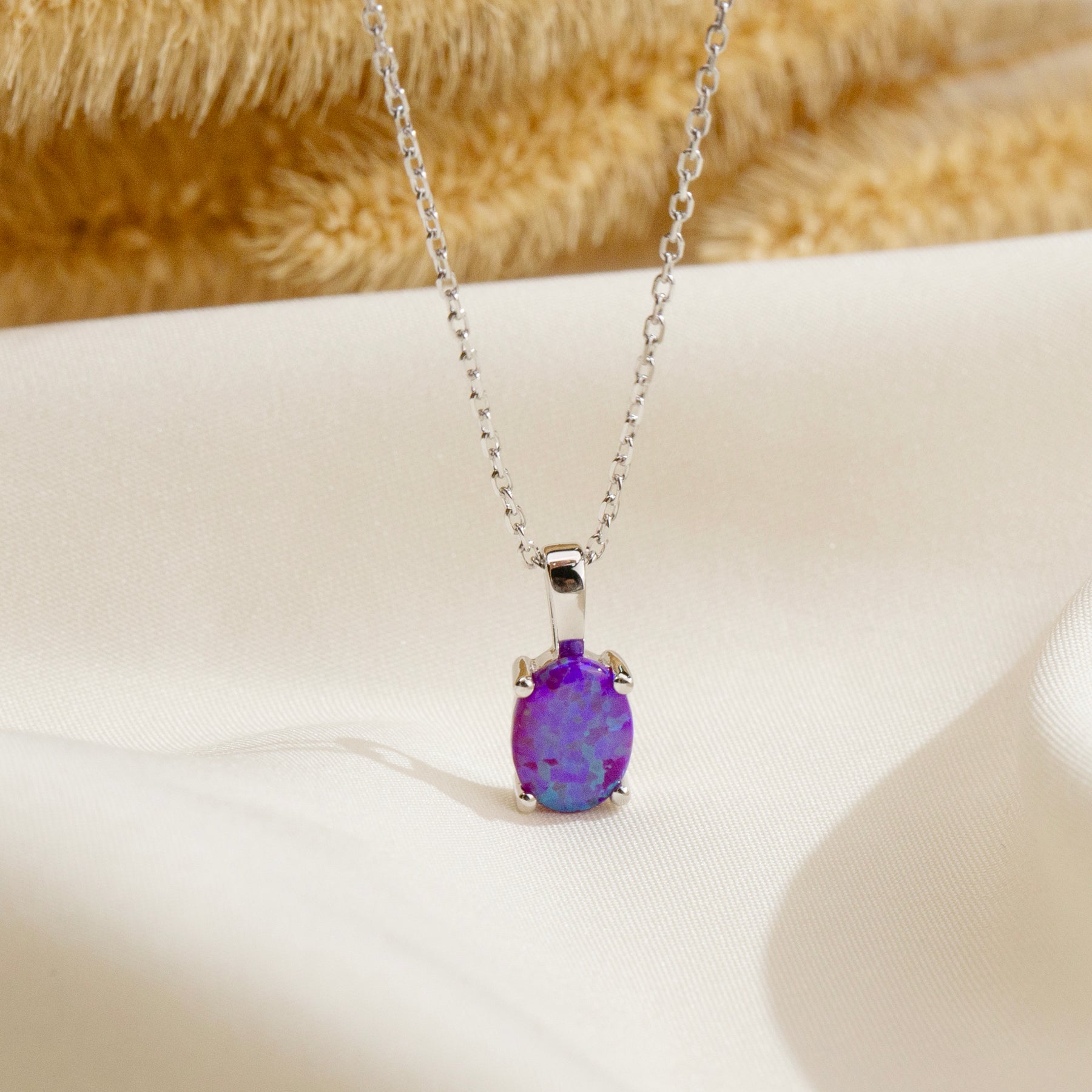 Lavender Solid Opal Oval Necklace– Patrick Adair Designs