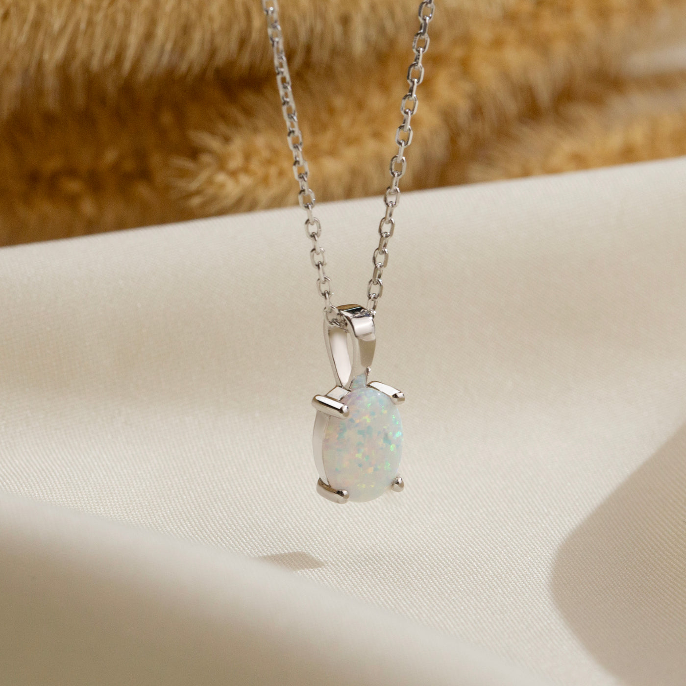 Pearl White Solid Opal Oval Necklace– Patrick Adair Designs