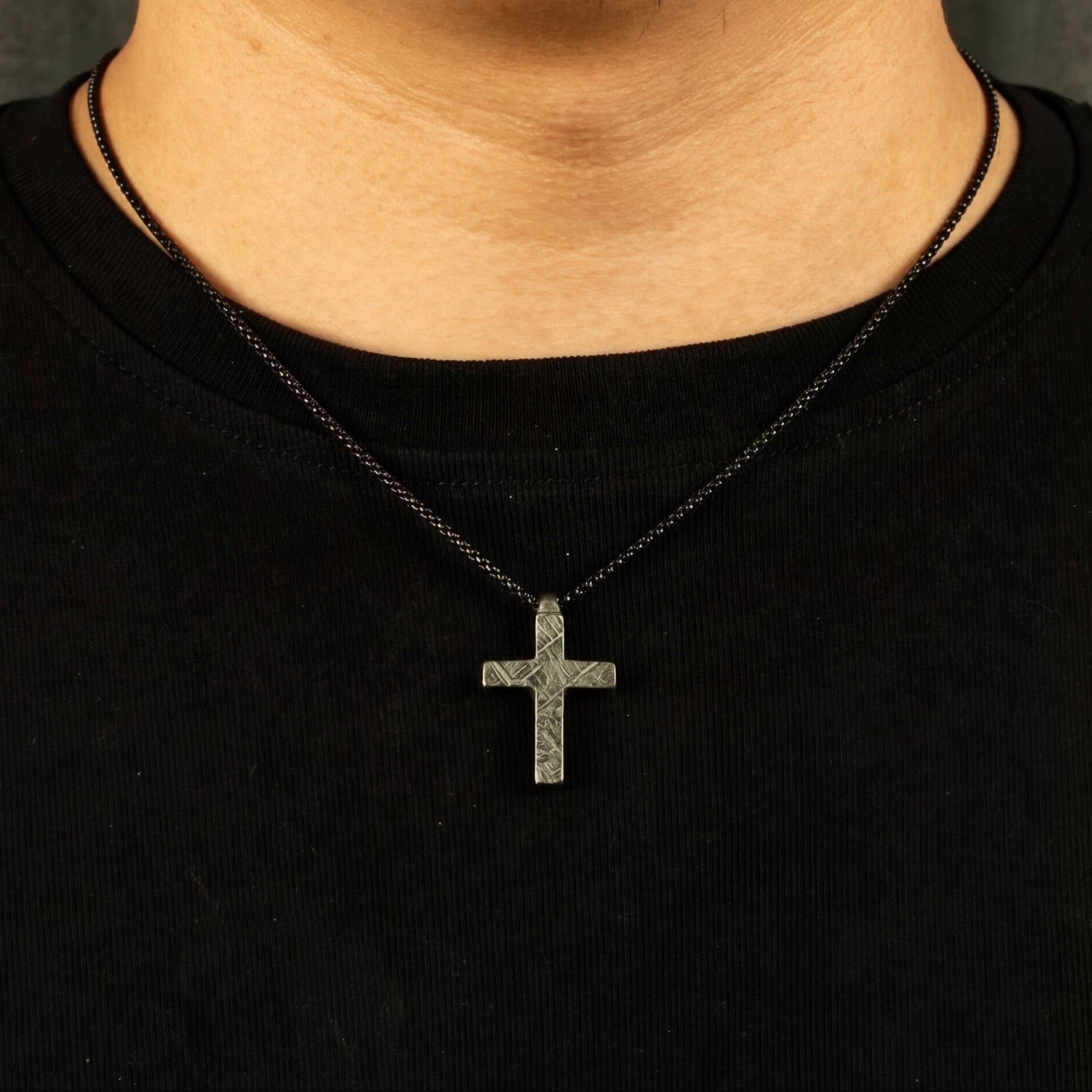 Solid Meteorite Cremation Cross Pendant– Patrick Adair Designs