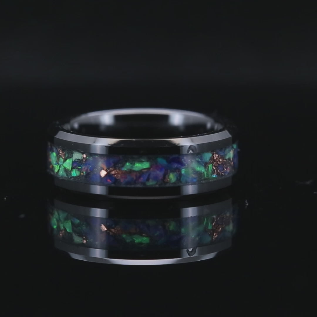 The Copper Eclipse Opal Glowstone Ring on Black Ceramic– Patrick Adair ...